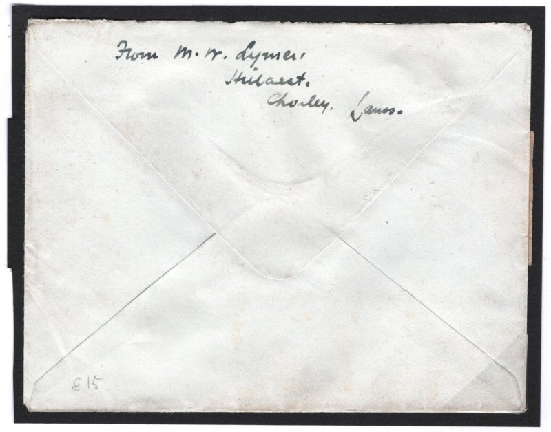 GB KGVI WW2 1943 Cover LMS RAILWAY Late Use 3d LANCS & YORKS Letter ...