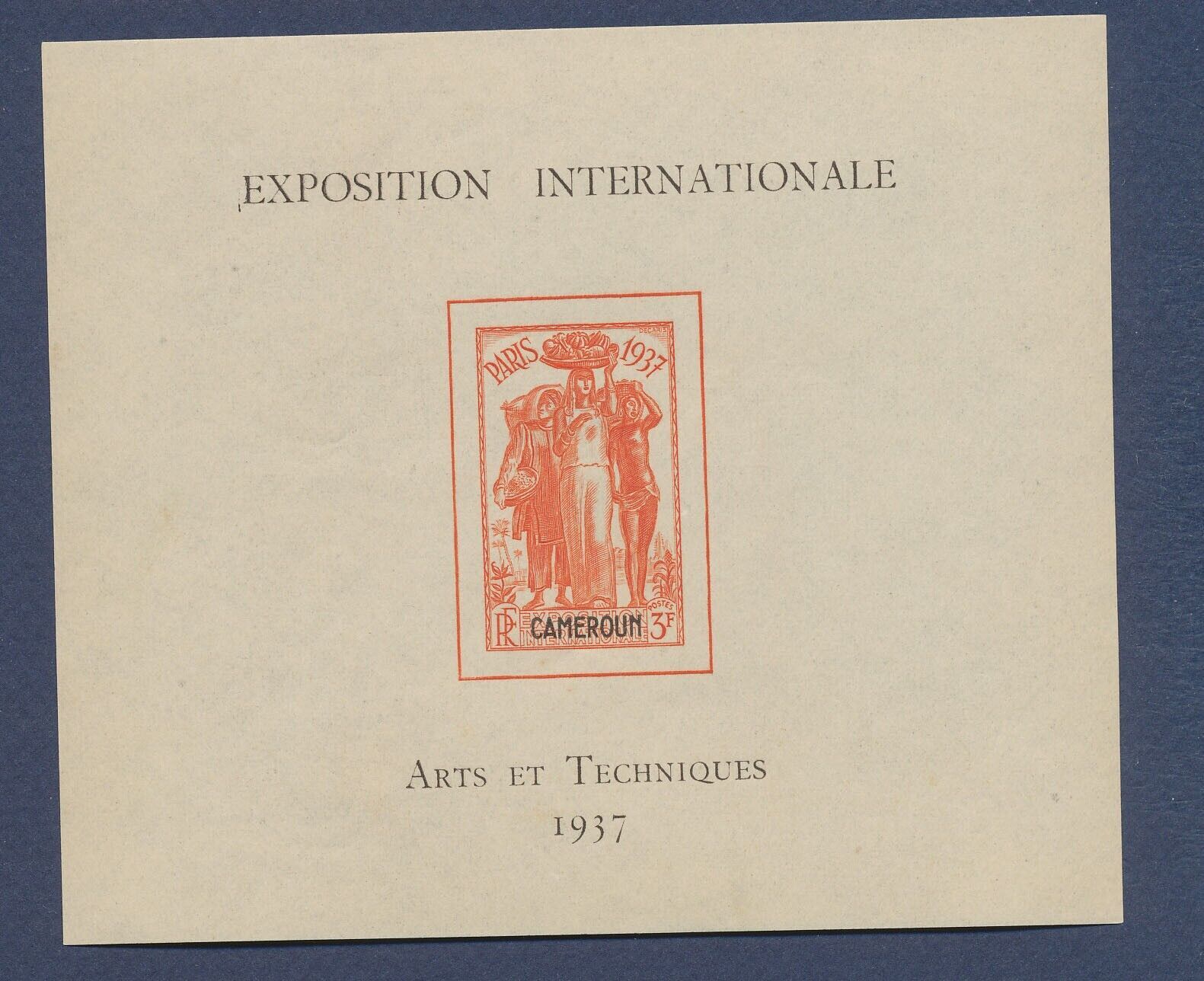 CAMEROUN - Scott 222A - unused hinged S/S - Colonial Art - 1937 ...