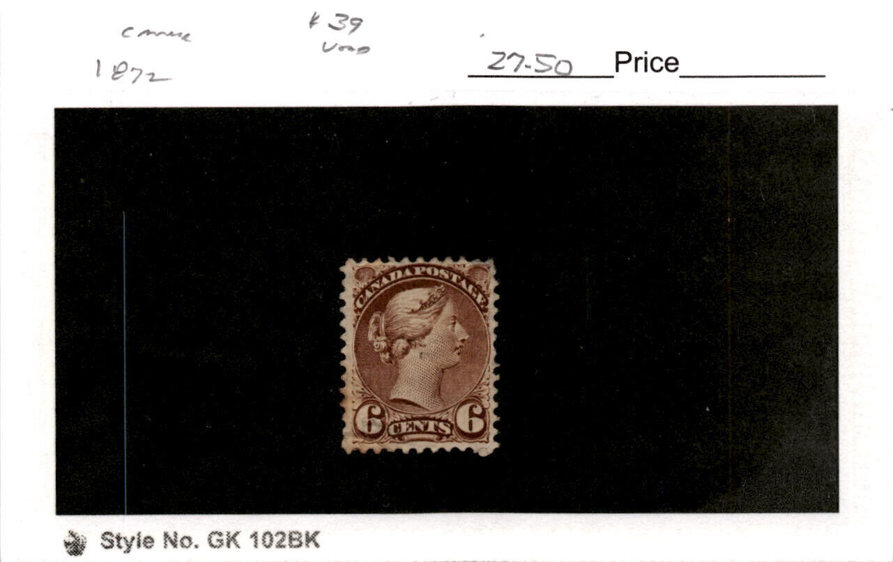 Canada, Postage Stamp, #39 Used, 1872 Queen Victoria (AC) | Canada ...