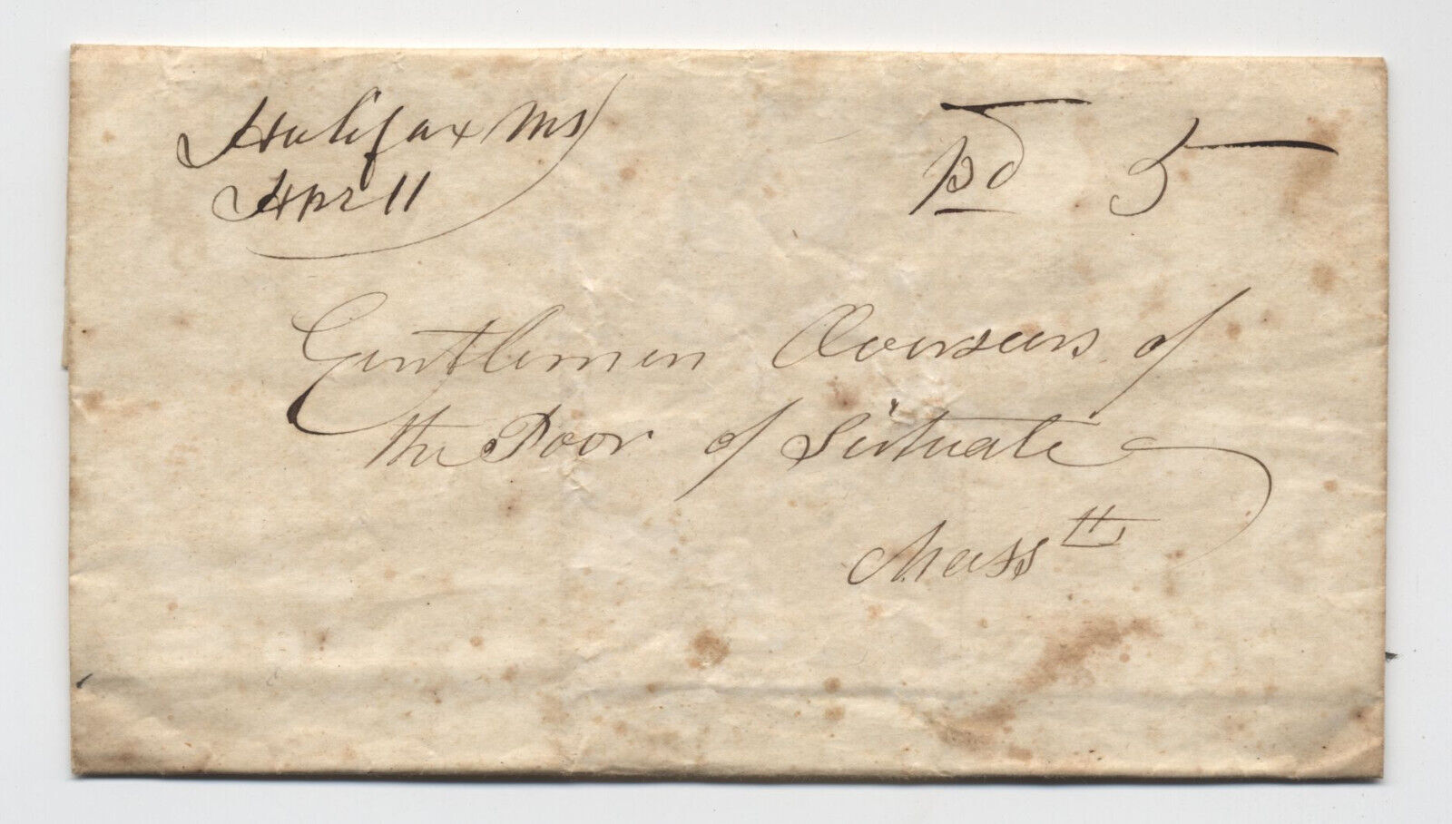 1848 Halifax MA manuscript stampless folded letter [6861.81 | United ...