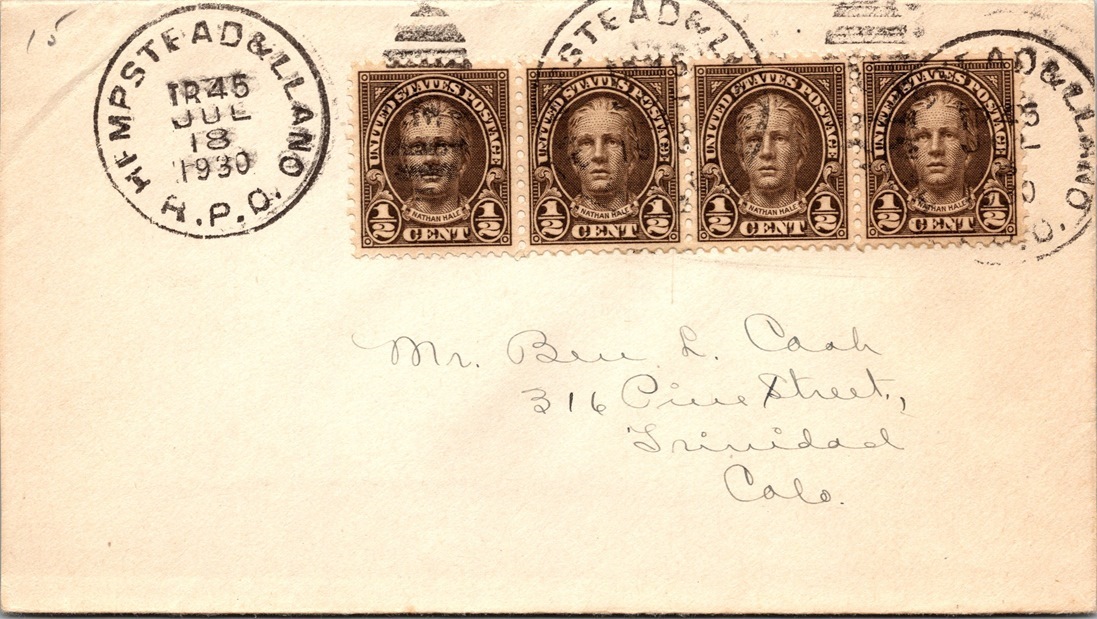 1930 Hempstead & Llano R.P.O. Railroad Post Office Cancel ( Postal ...