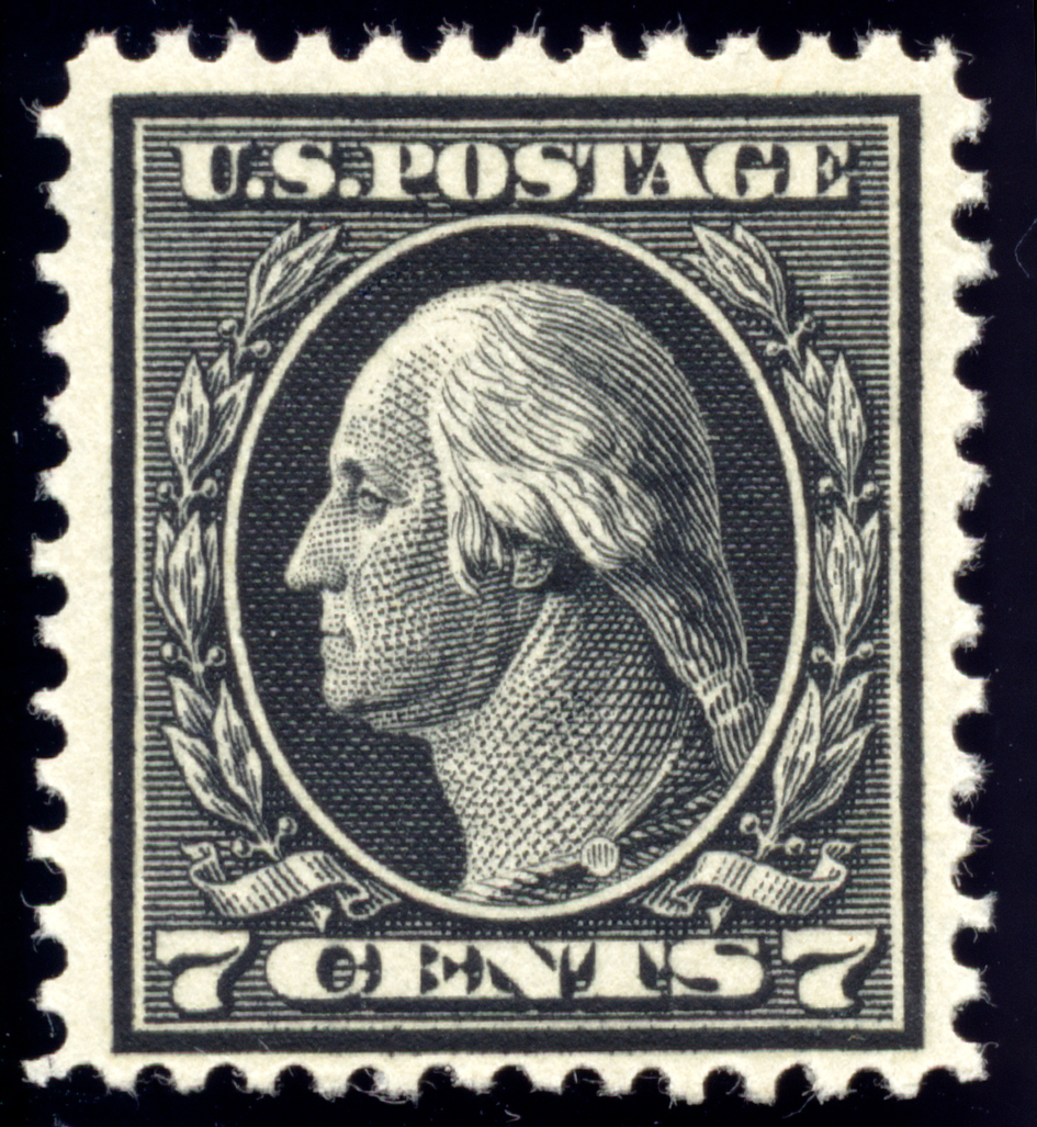 US 407 7c 1914 George Washington single line watermark perf 12 F-VF NH ...