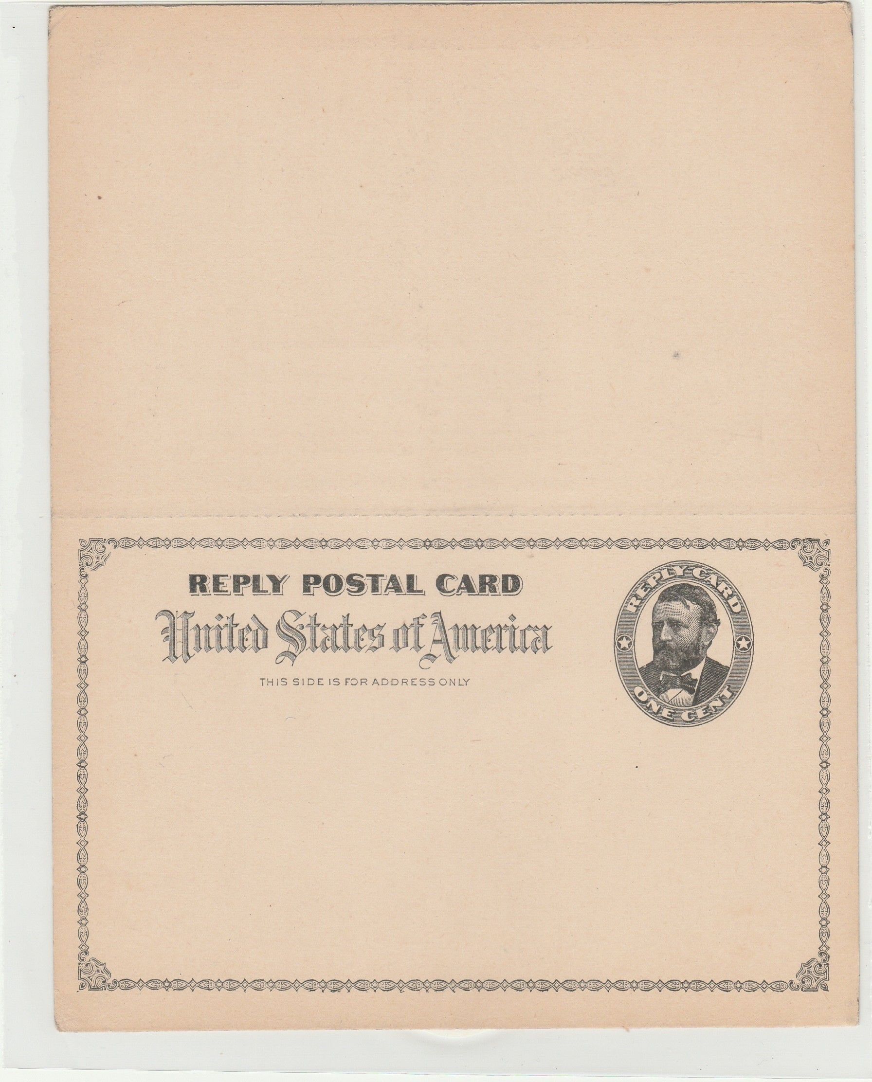 Scott# UY1 Un Folded US Postal Reply Card | United States, Postal Cards ...