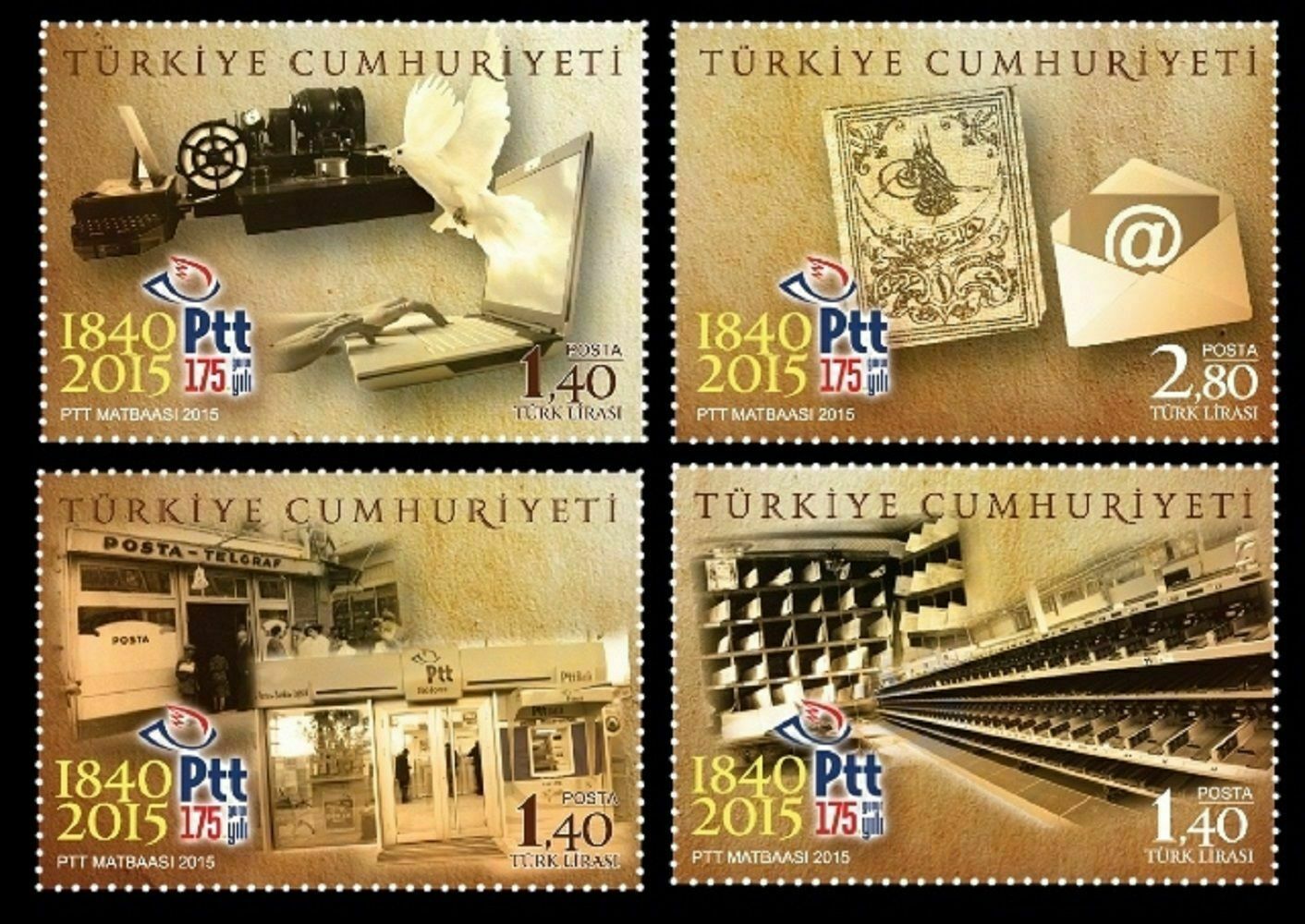 Turkey - 175th Anniversary of PTT Mnh, 2015 | Europe - Turkey, Stamp ...