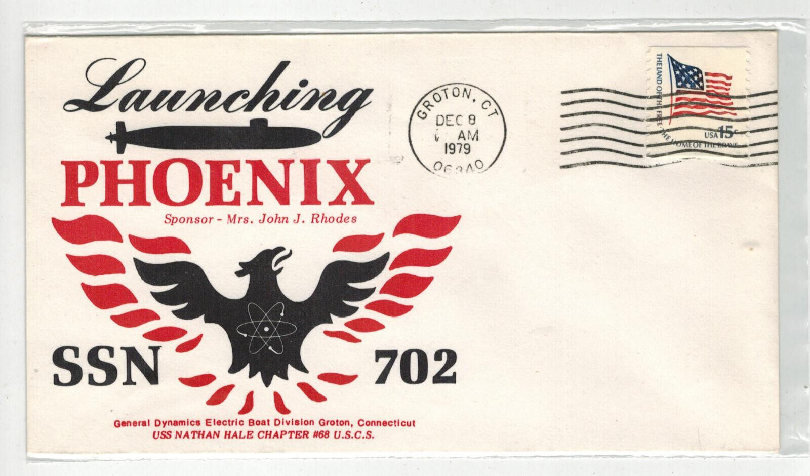 US Navy Submarine SSN 702 USS Phoenix Launching Groton CT 1979 | United ...