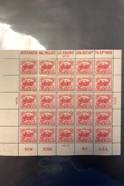 630 MNH Sheet International Philatelic Exhibit Plate 18773 Corner Snipe ...