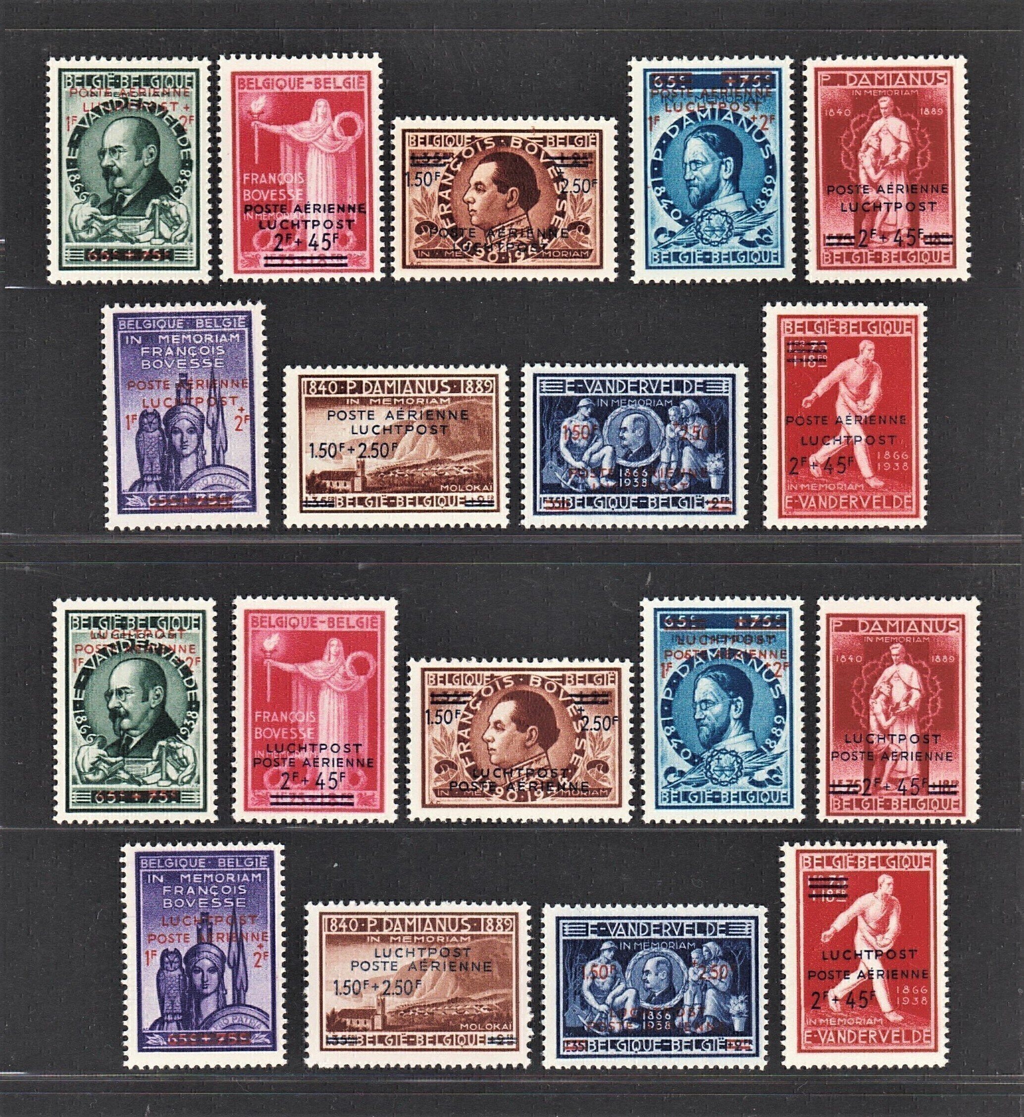BELGIUM 1947 Historical Events w Surcharged (18v Cpt) Fresh MNH CV$20 ...