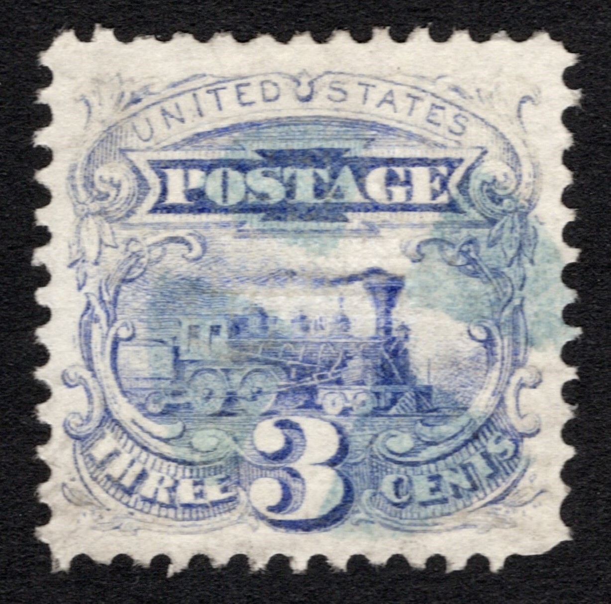 Well Centered Used 1869 3c Mail Train Pictorial Stamp, Scott #114 ...