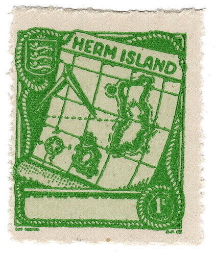 (I.B) Cinderella Collection : Herm Island 1d (Map) | Great Britain ...
