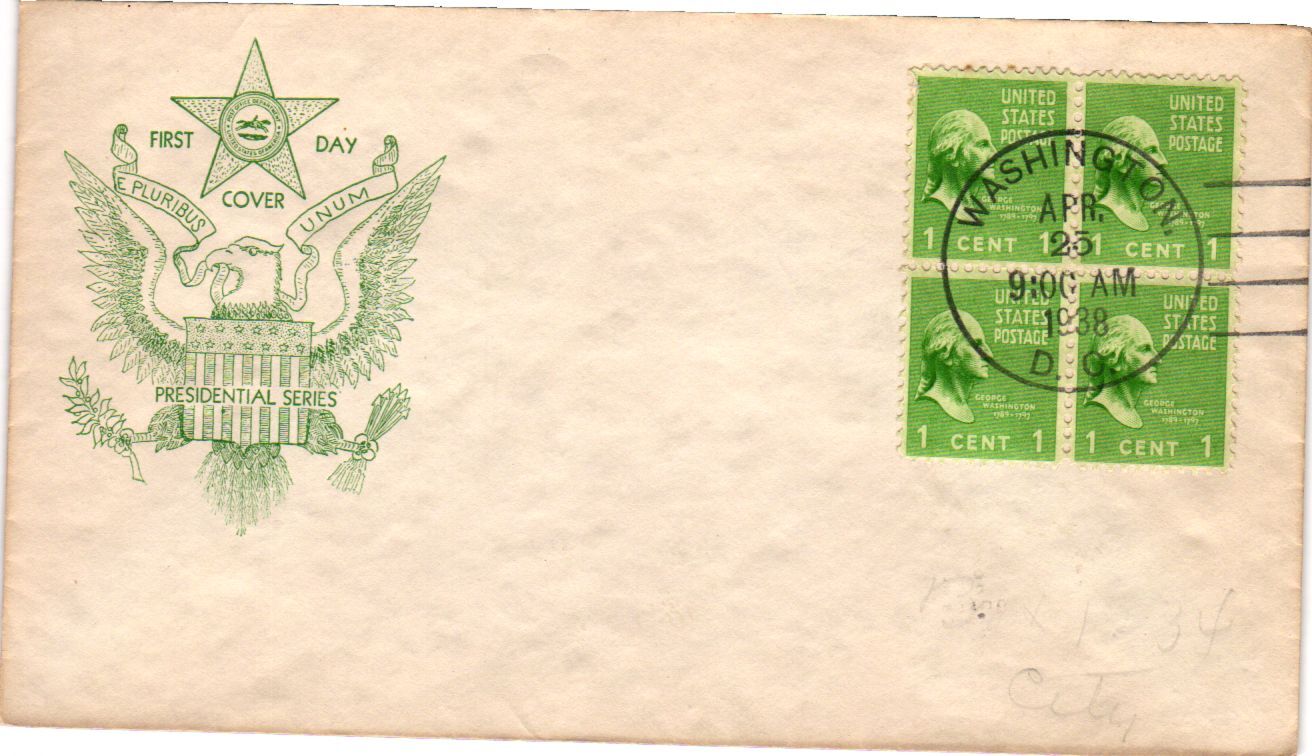 #804 George Washington -Fidelity Cachet DH22 | United States, General ...