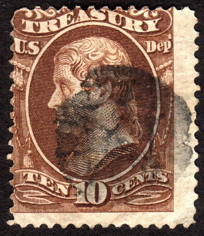 1879, US 10c, Treasury, Used, Sc O111 | United States, Officials Stamp ...
