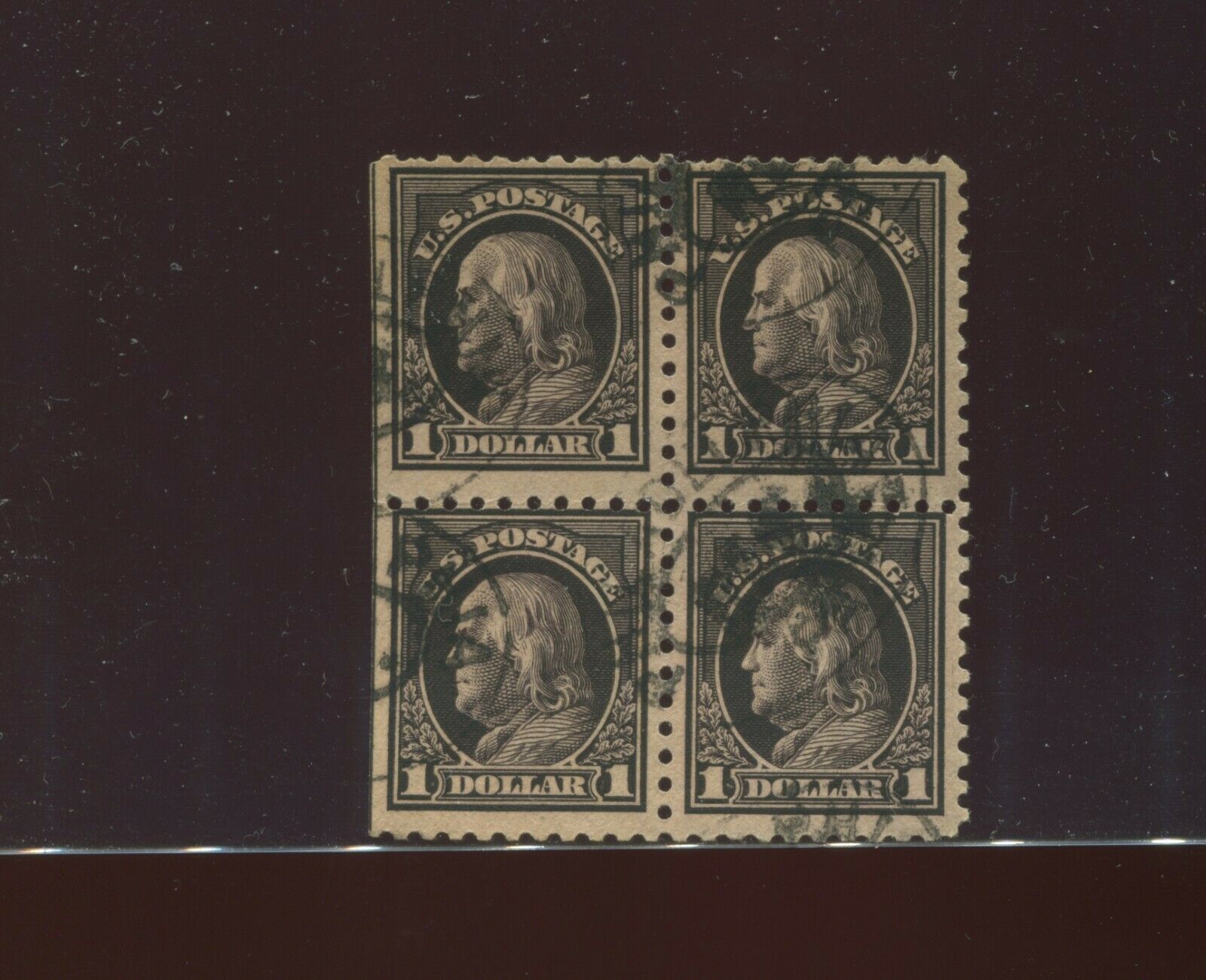 460 Franklin Perf 10 WMK 191 RARE USED Block of 4 Stamps (Stock By 241 ...