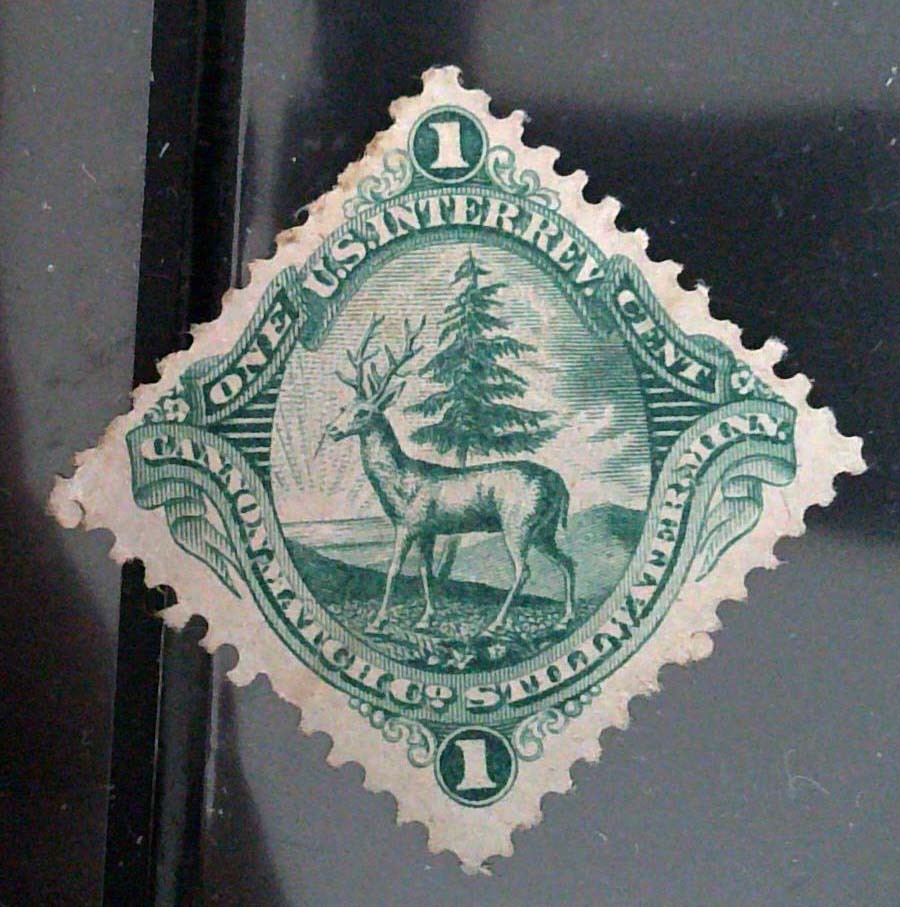 Scott #RO57c - 1c Green - Pink Paper - Cannon Match Co. | United States ...