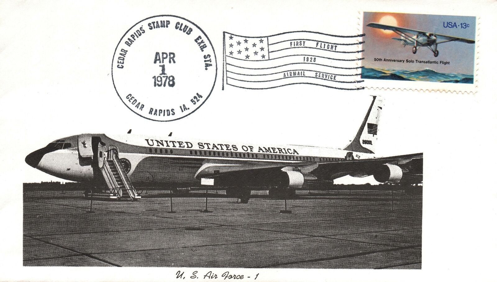 U.S. AIR Force 1 - 50th Anniversary of First Flight 1928 - 1978 Flag ...