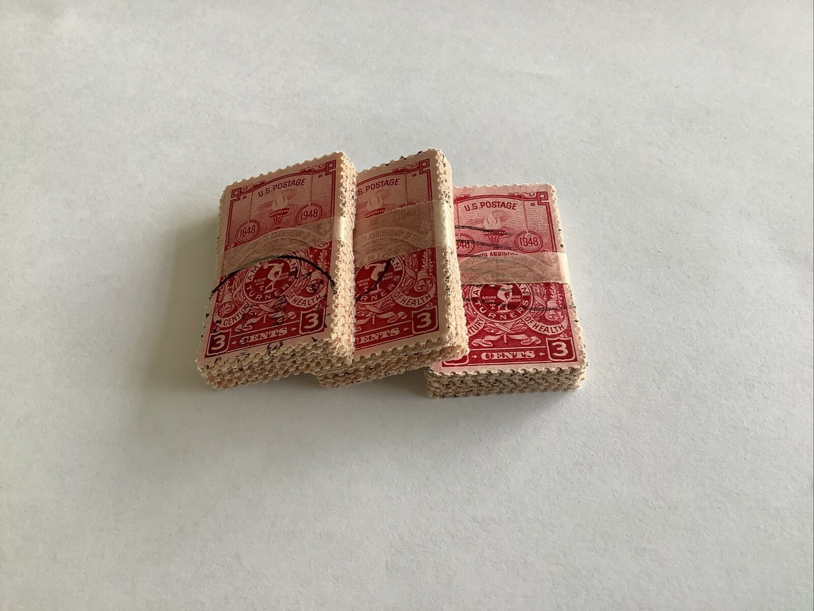 Red Postage Stamps For Crafting; 50 Copies, American Turners, Scott 979 ...