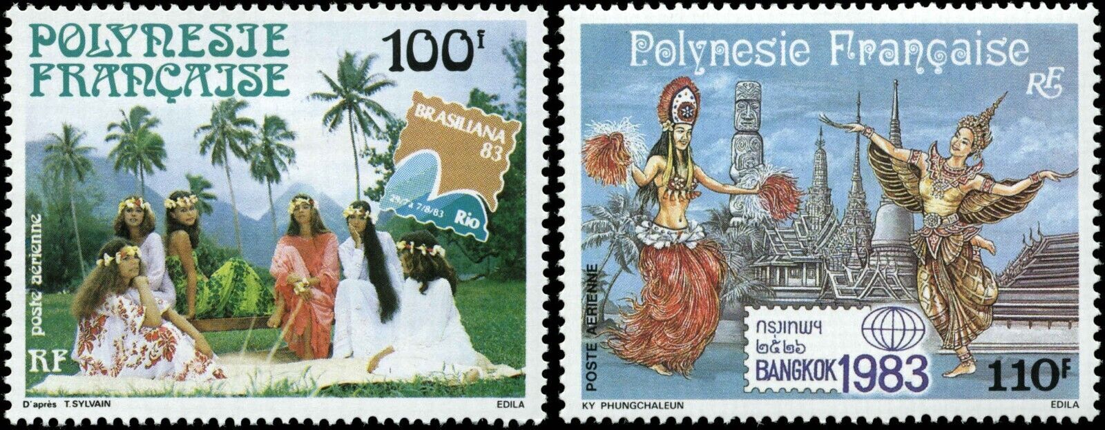 French Polynesia Scott #C200 - #C201 Complete Set of 2 Mint Hinged ...
