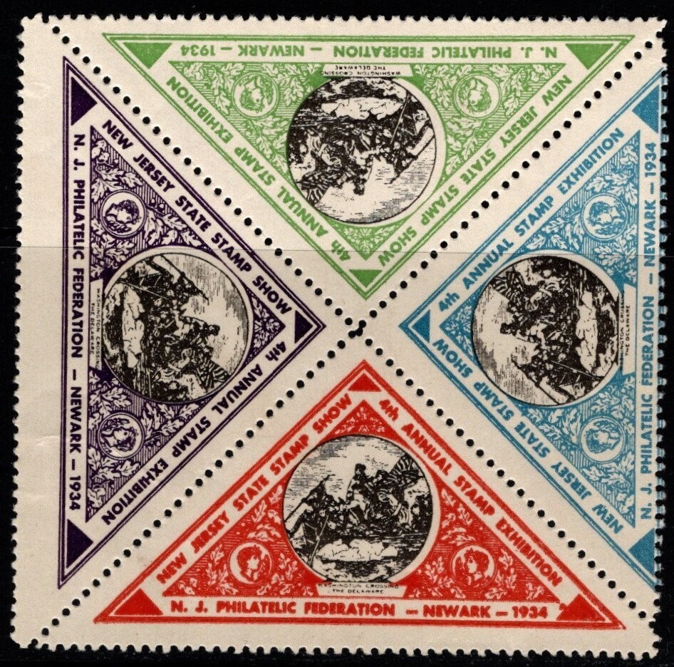 1934 US Poster Stamp New Jersey State Stamp Show Philatelic Federation ...
