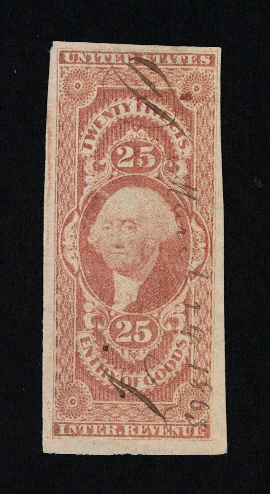 Genuine Scott #R45A F-Vf 1862-71 RED 1st Issue Entry of Goods ...