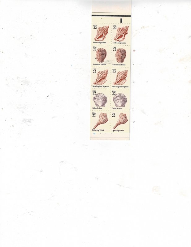 Seashells 22c US Postage Booklet of 20 stamps #2117- 21a BK147 VF MNH ...