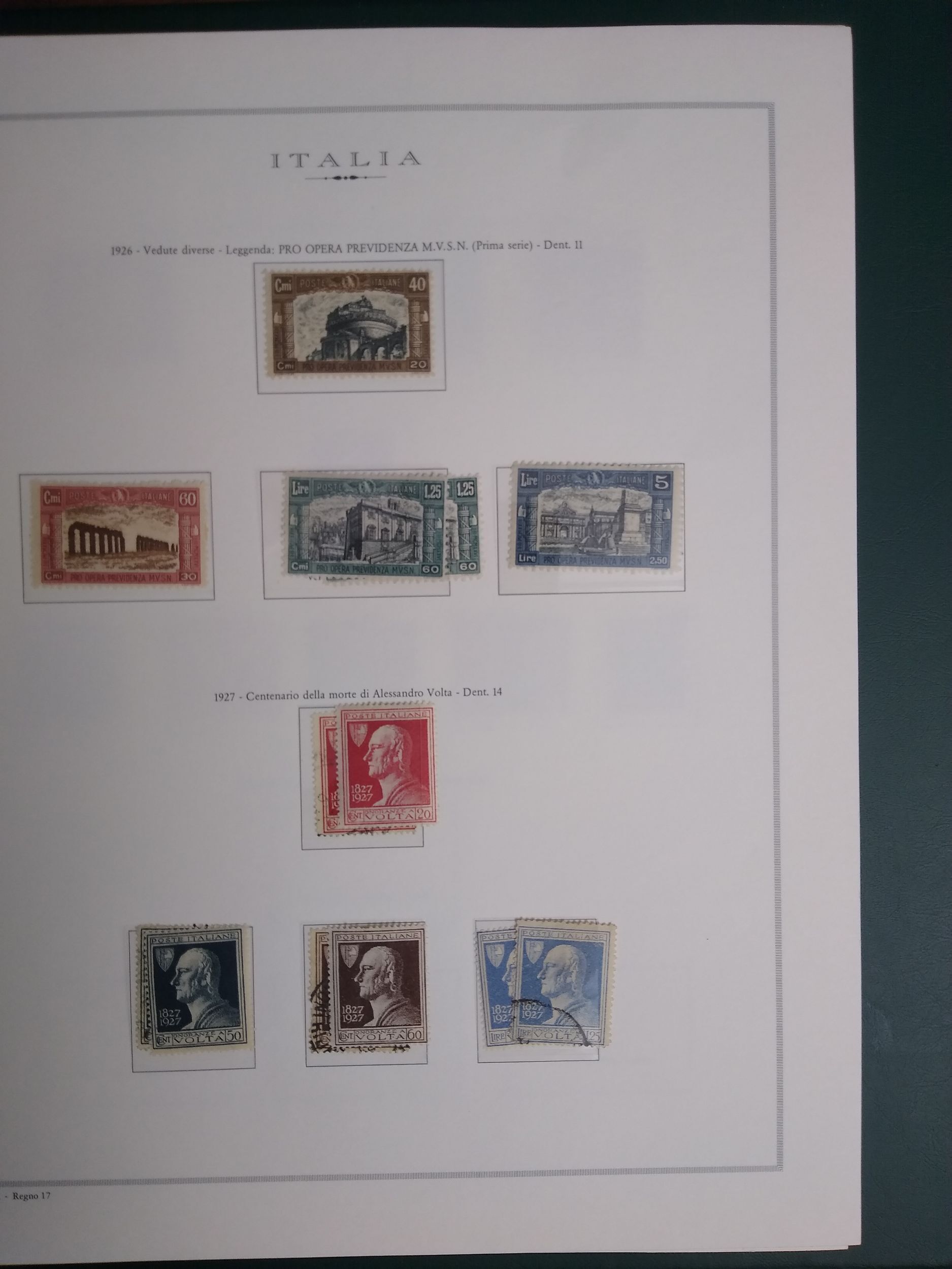 collection in album Italy 1875-1929 in a Marini hingeless album CV ...