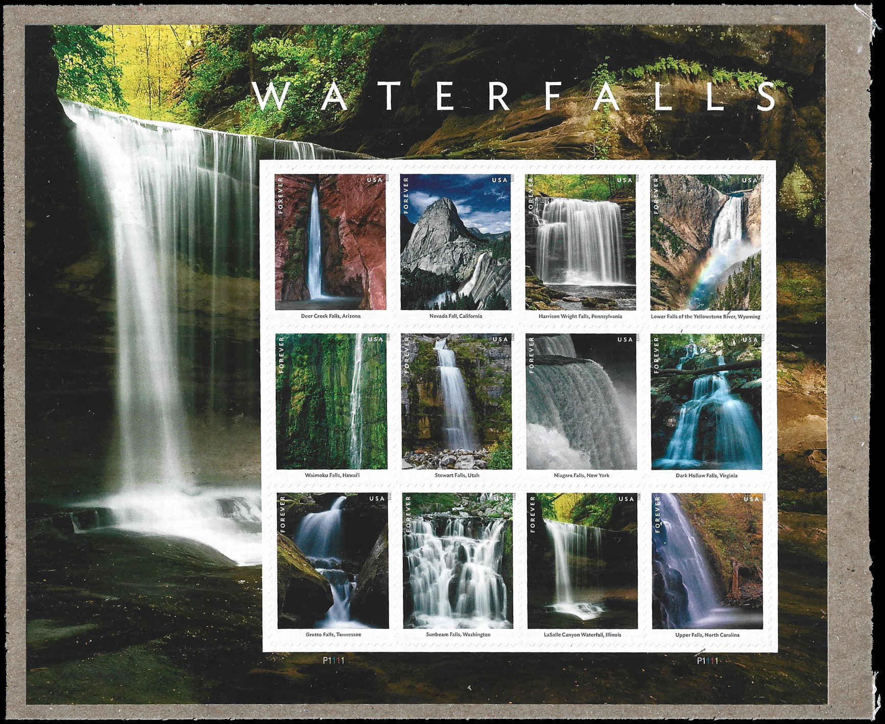 PCBstamps US #5800 Sheet $7.92 (12x{66c)Waterfalls, MNH, (8) | United ...