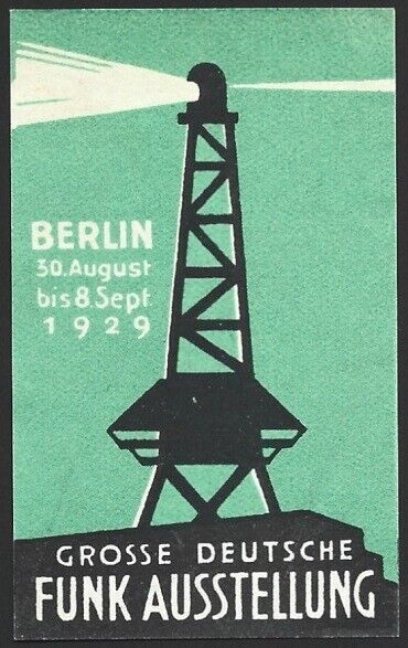 Germany 1929 Berlin | Wireless Radio Exhibition Cinderella Poster stamp ...