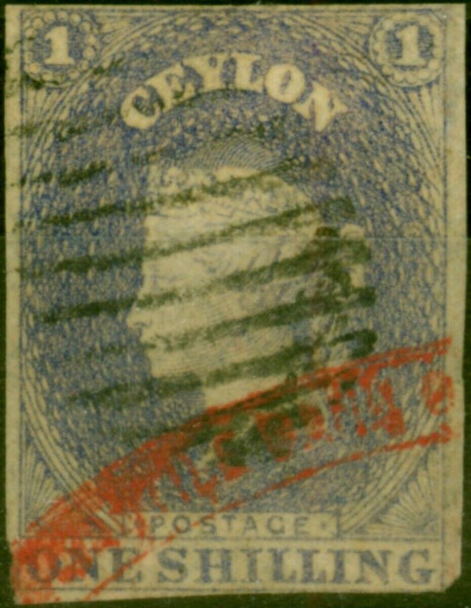 Ceylon 1857 1s Slate-Violet SG10 Good Used with Chop | Asia - Sri Lanka ...
