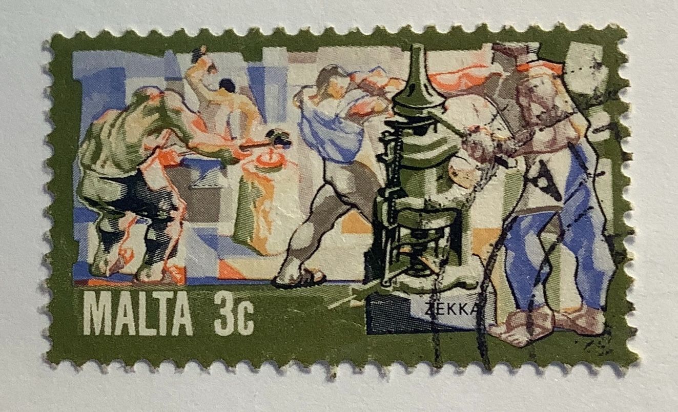 Malta 1981 Scott 595 used - 3c, History of Maltese Industry, Currency ...