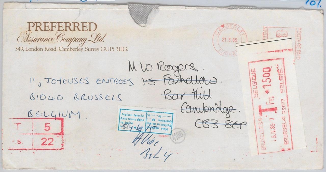 57265 - Belgium / GB - Postal History: Nice Redirected Cover - Taxed ...