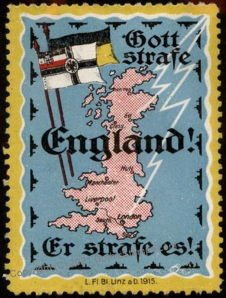 Germany WWI Gott Strafe God Punish England Cinderella Vignette Stamp ...