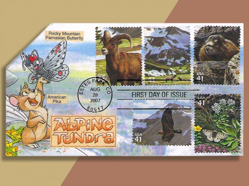 ALPINE TUNDRA - All 10 Nature of America Stamps on TWO Colorful POP-UP ...