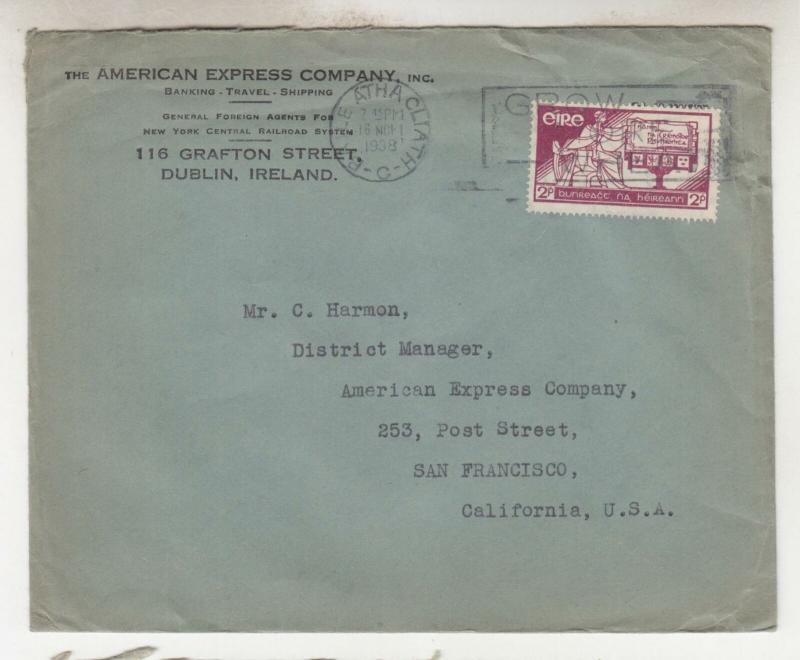 IRELAND. 1938 cover, Constitution Day 2d., Dublin to USA. / HipStamp