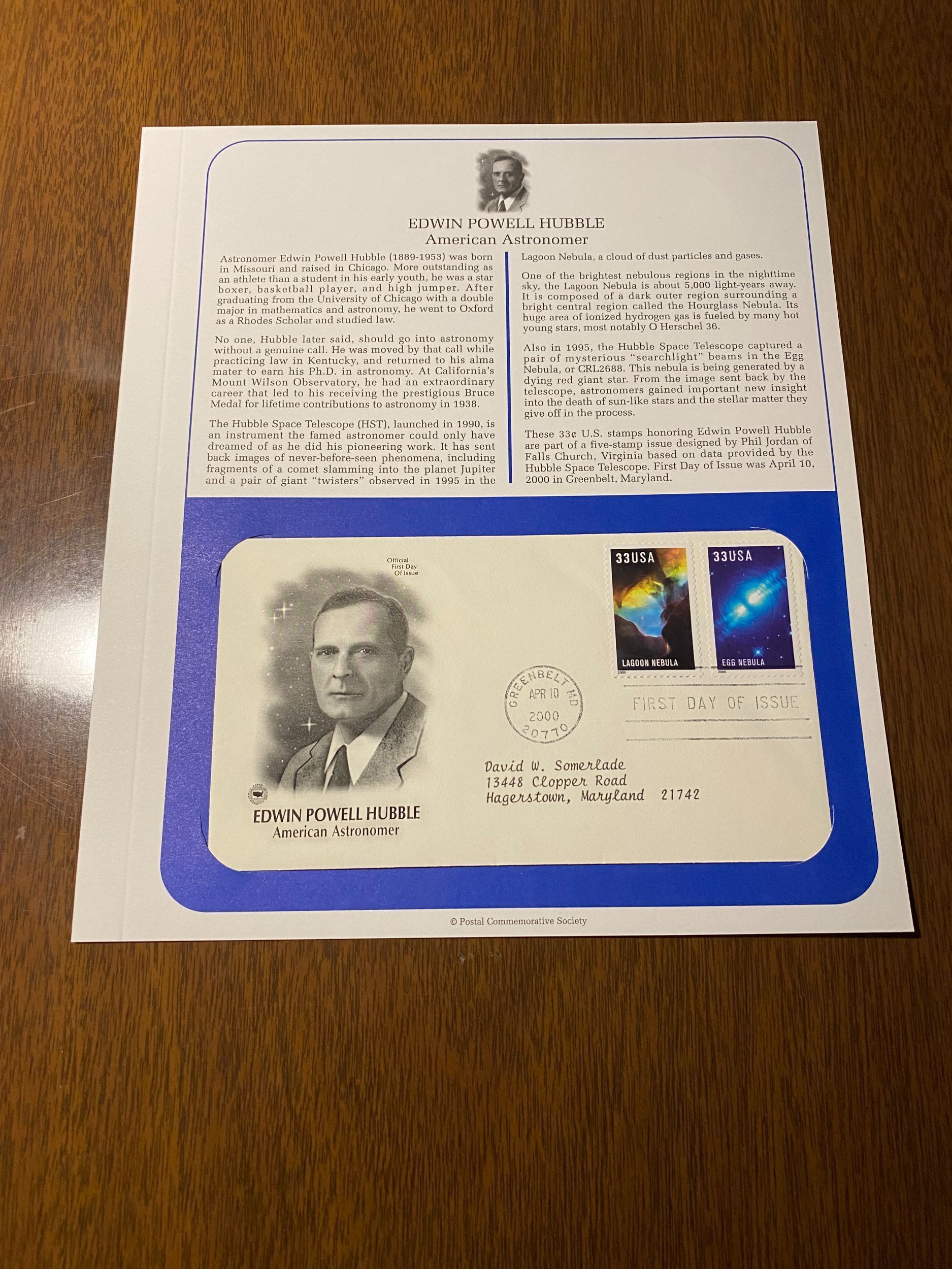 U.S. Scott Edwin Powell Hubble Stamps PCS First Day Covers | United ...
