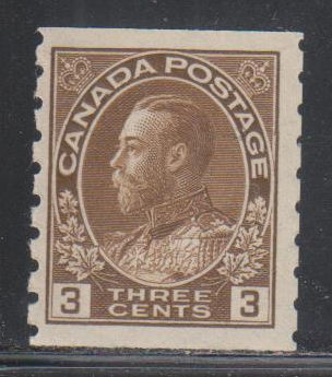 Canada, 3c King George V (SC# 129) MH | Canada, General Issue Stamp ...