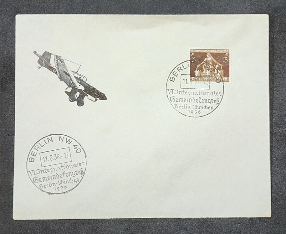 WW2 WWII Nazi Germany Postal cover envelope w German Luftwaffe plane ...