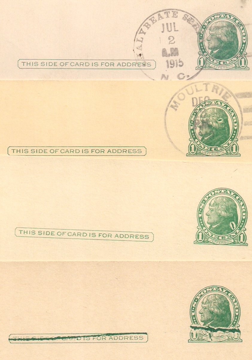 Group of Better Postal Cards FOCUSING ON VARIETIES #UX27 FOREIGN MATTER ...