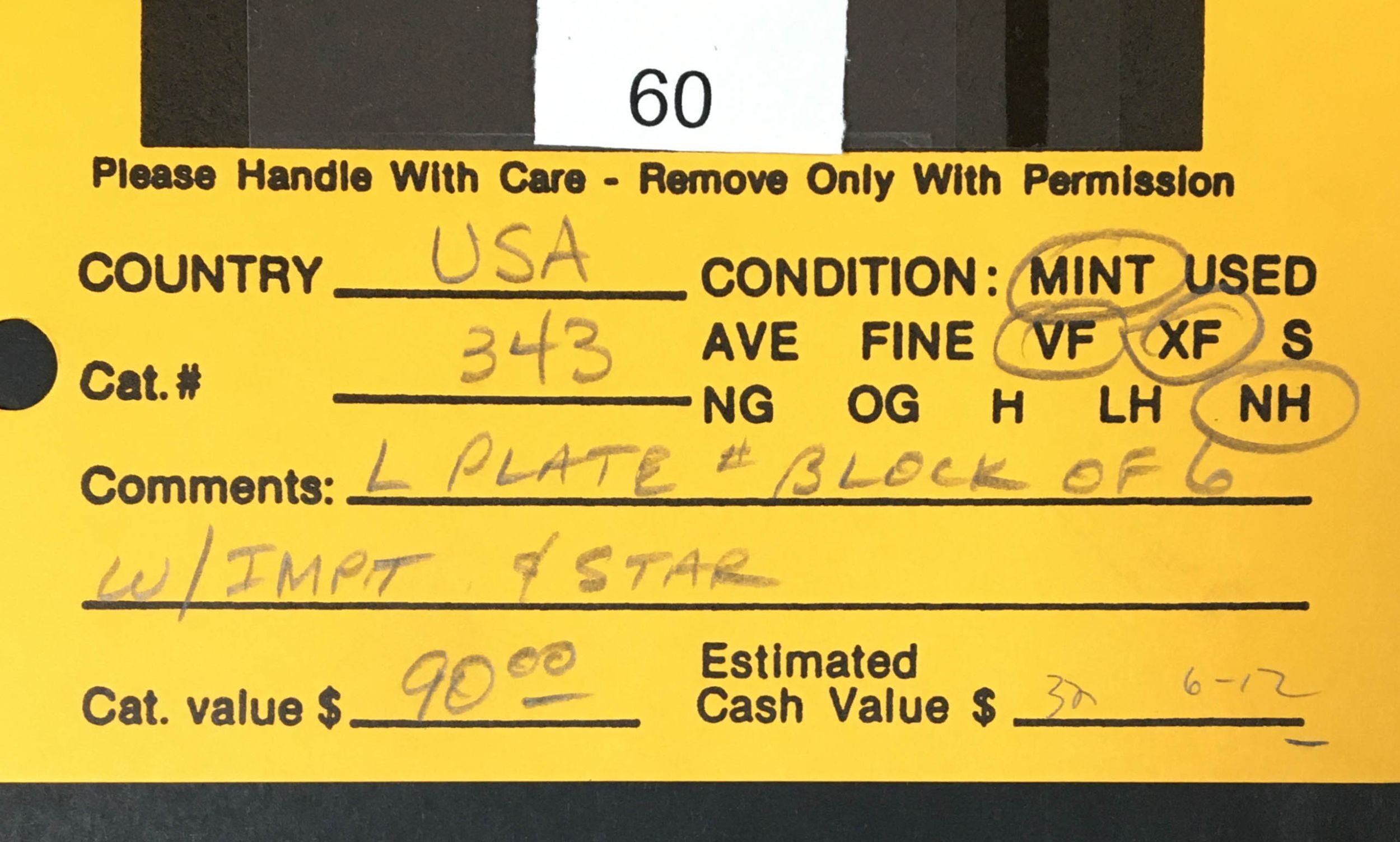 US Stamps # 343 Mint OG NH Plate Block LOT #60 | United States, General ...