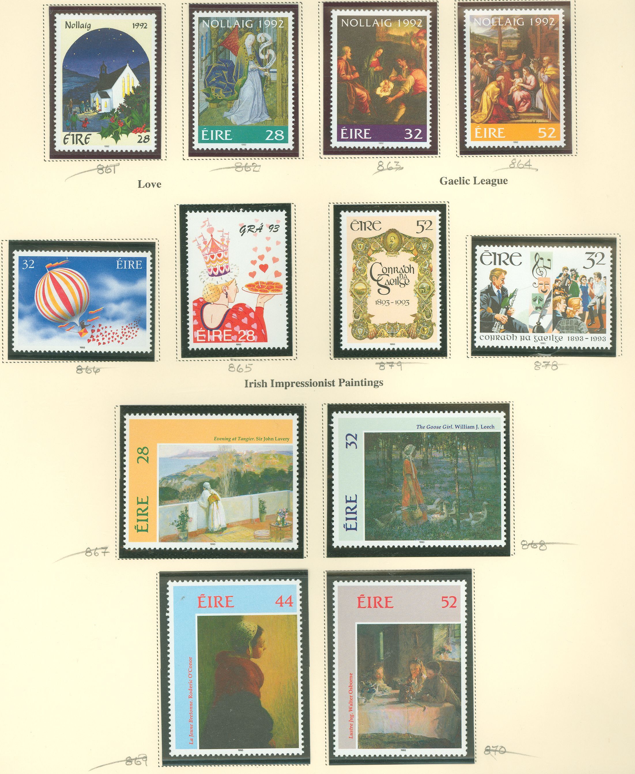 Ireland #881-890/897-898 Single (Complete Set) | Europe - Ireland ...