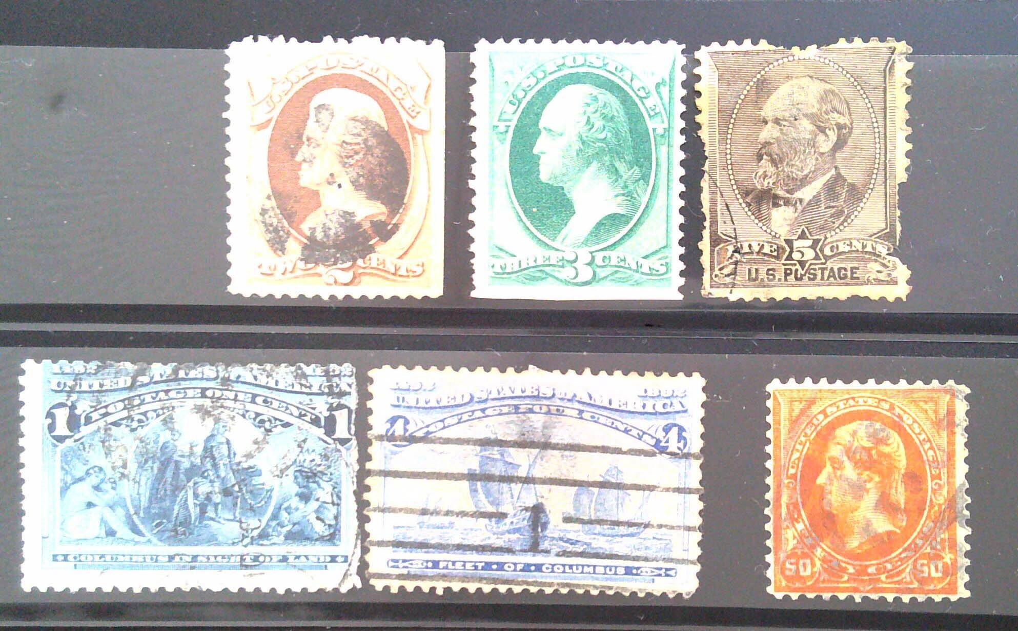 Scott# 146, 184, 205, 230, 233,275 - Used - Damaged Fillers - 1870 to ...