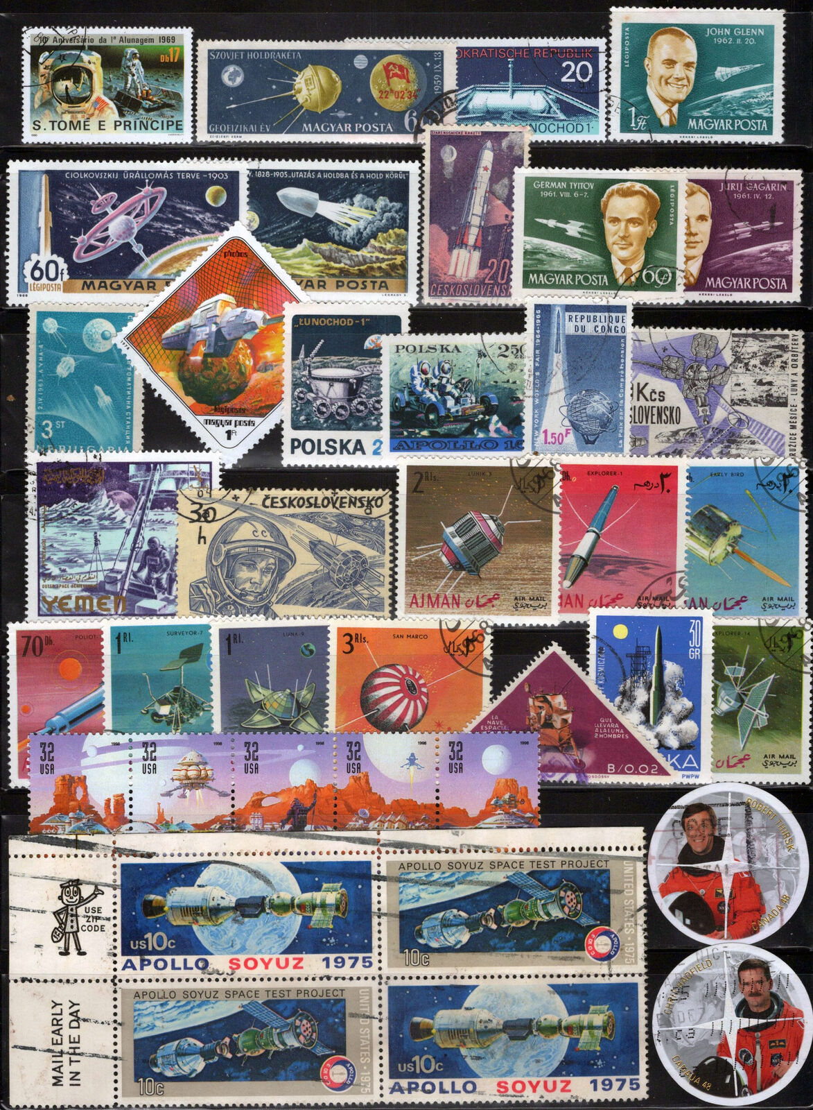ZAYIX Space Stamp Collection Mint/Used Astronauts Rockets 051023SM151 ...
