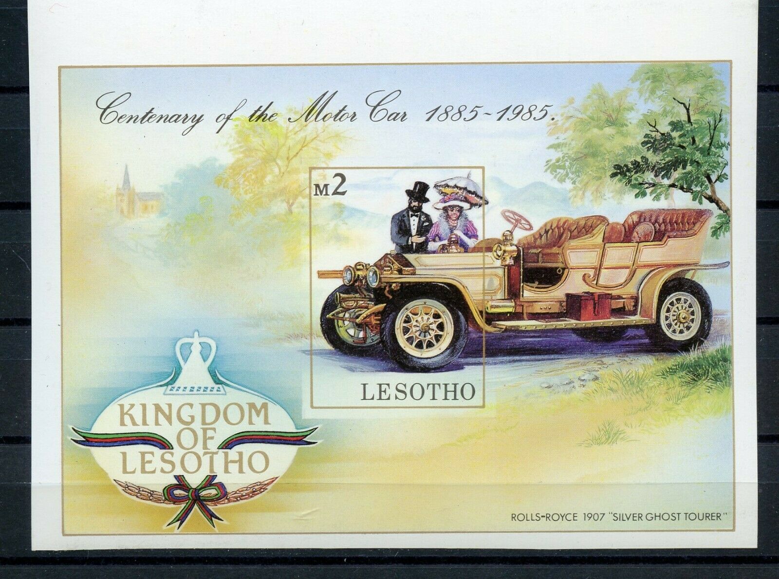 Lesotho Centenary of the Motor CAR 1985 Imperf Souvenir Sheet Mint NH ...