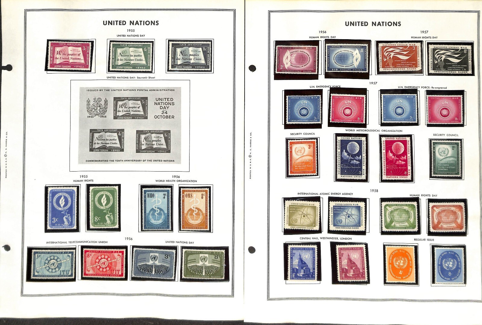 United Nations Stamp Collection in Harris Liberty Album 1951-1992 MNH ...