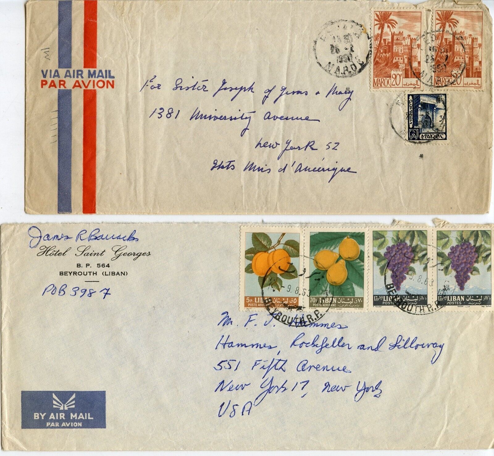 Assorted Stamps on Seven Commercial Covers & 2 Pieces of Postal ...