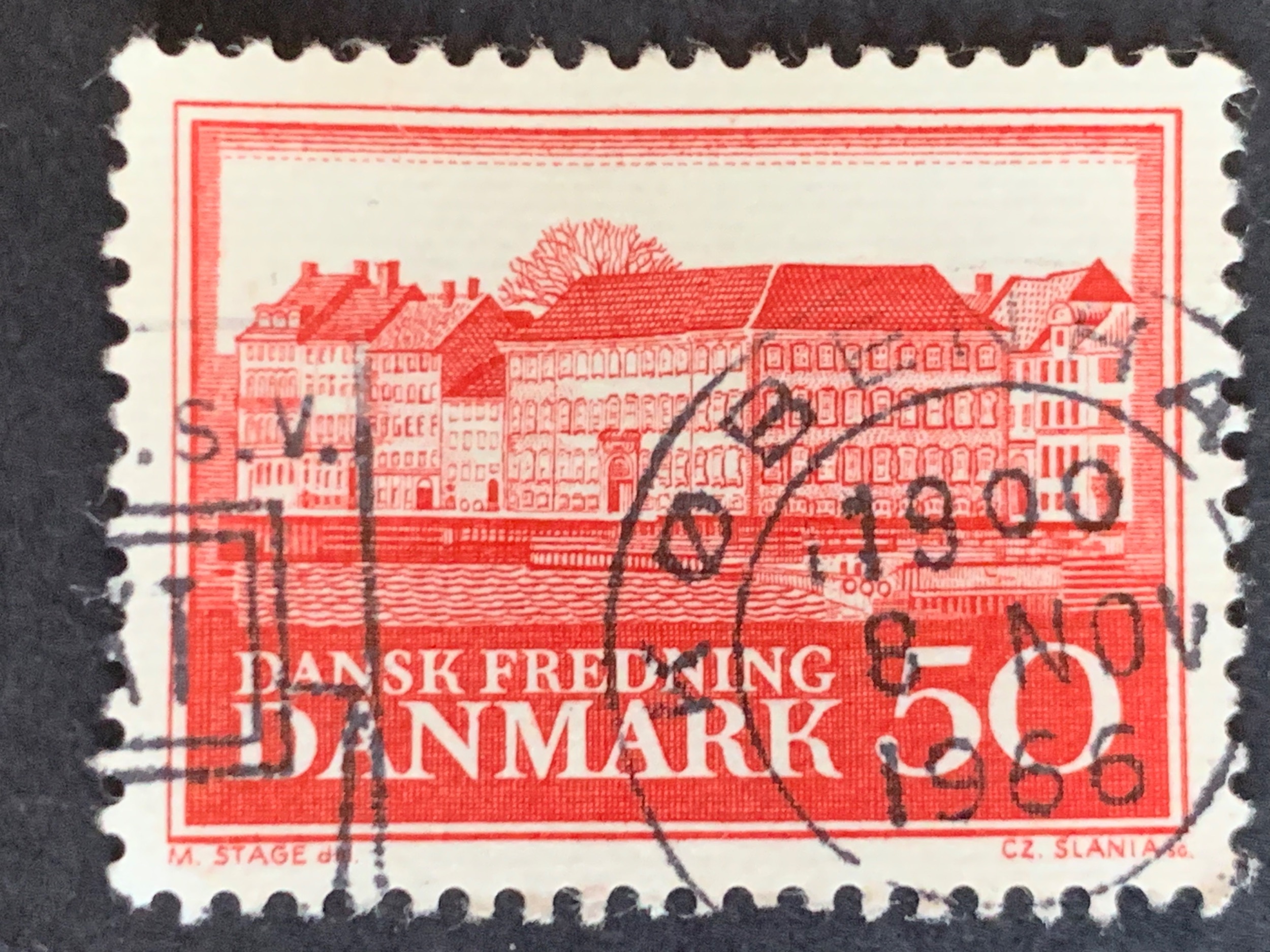 Danmark 50p stamp , black cancelled postage used, refno:5015 ...