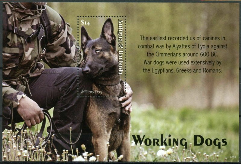 Antigua & Barbuda 2020 MNH Working Dogs Stamps Sled Guide Police Dog 1v ...