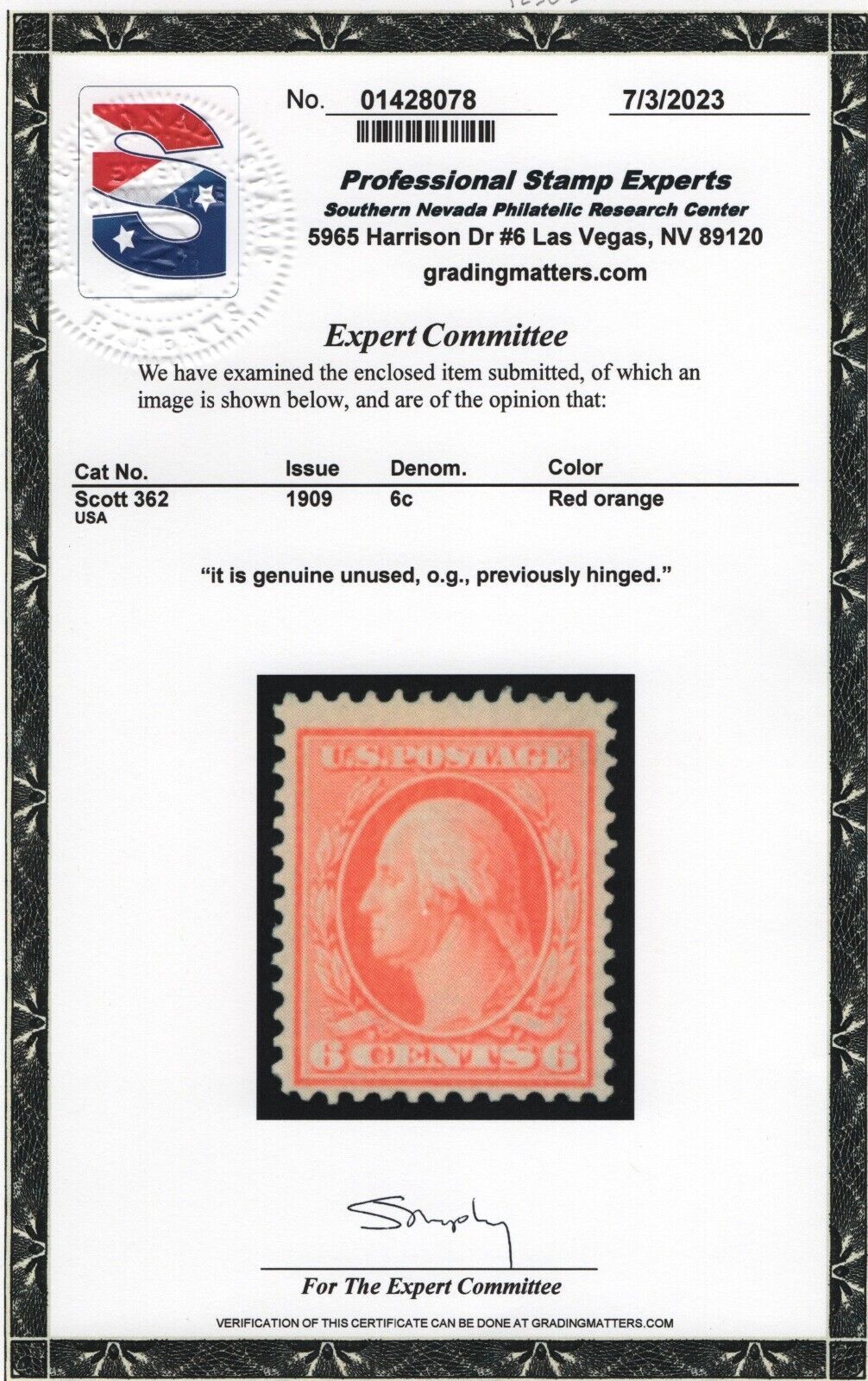 362 Blue paper VF original gum mint lightly hinged nice color ! see pic ...