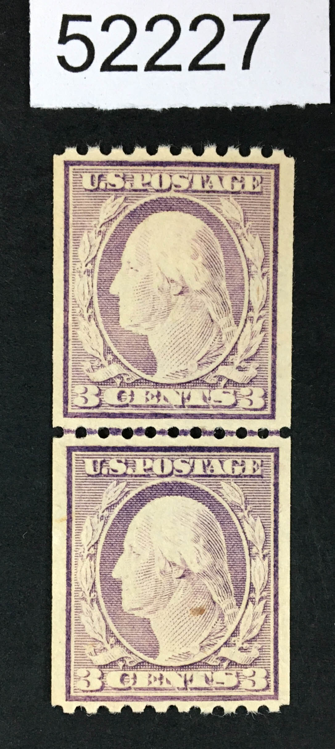 US Stamps # 489 Line Pair Mint OG NH VF Post Office Fresh LOT #52227 ...