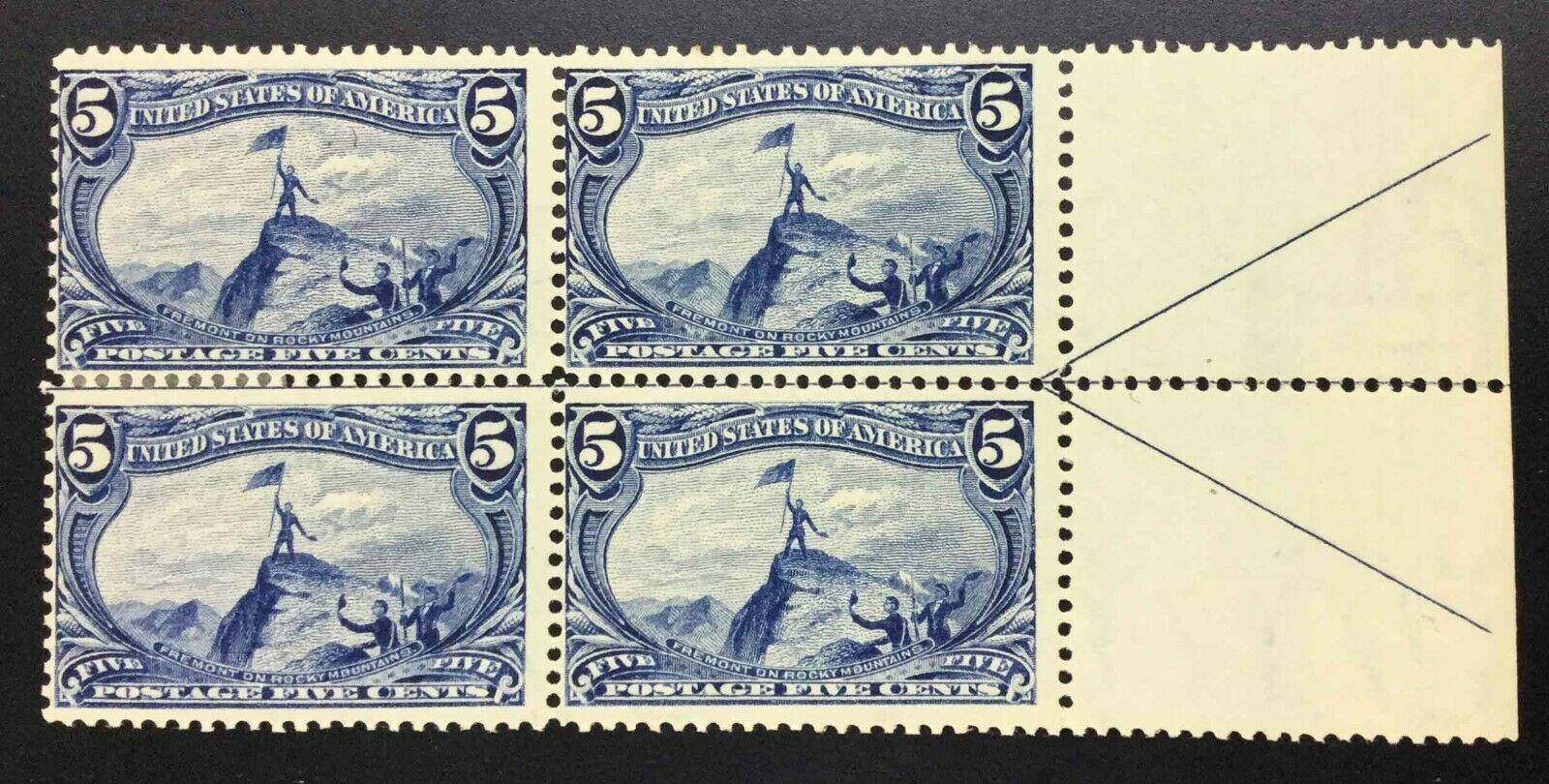 US Stamps #288 Marginal Arrow Block Mint OG 2nh(right)/2h LOT #72673 ...
