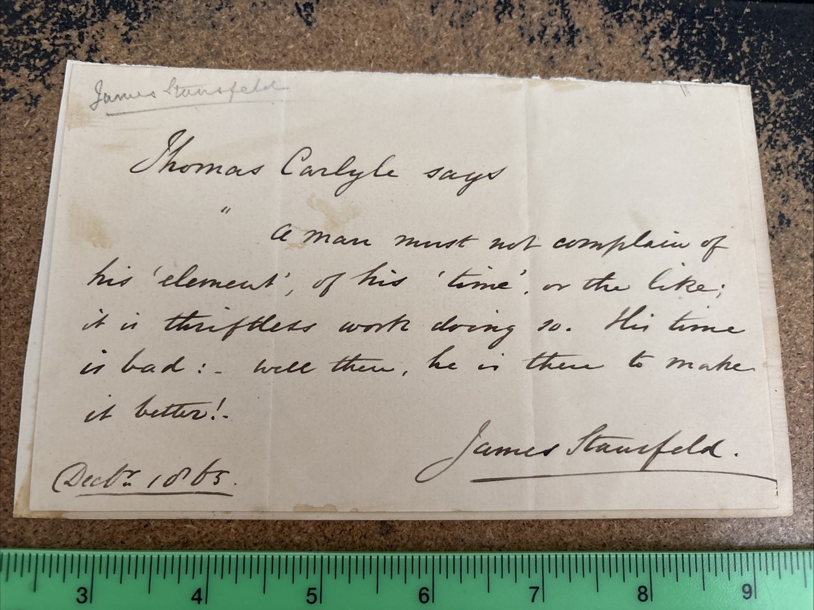 James Stansfeld British Politician Signed Quotation Note L1537LL ...