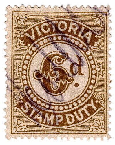 (I.B) Australia - Victoria Revenue : Stamp Duty 6d (1904) | Australia ...